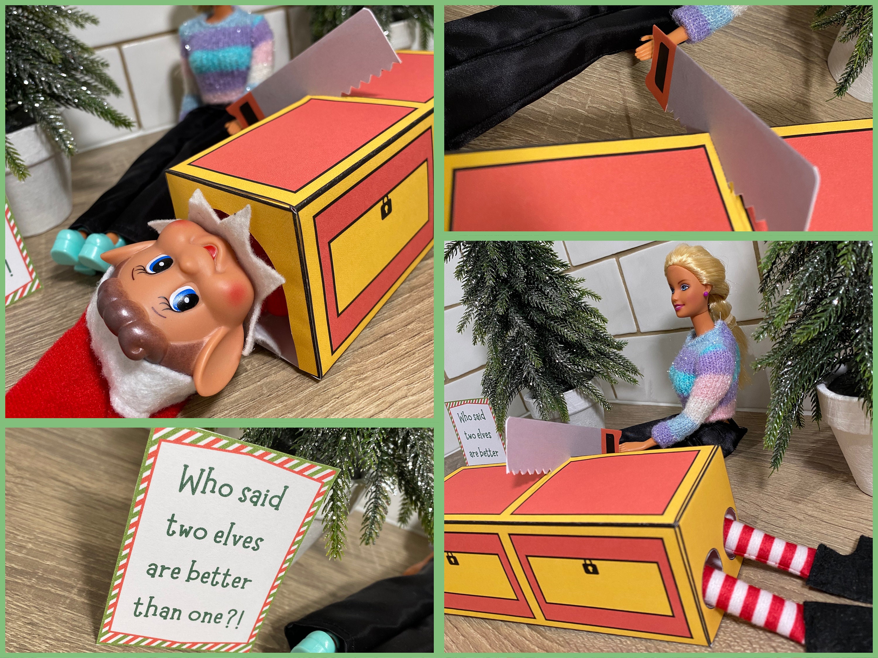 Printable Elf Magic Trick Props, Christmas Elf Magician Scene, Funny ...