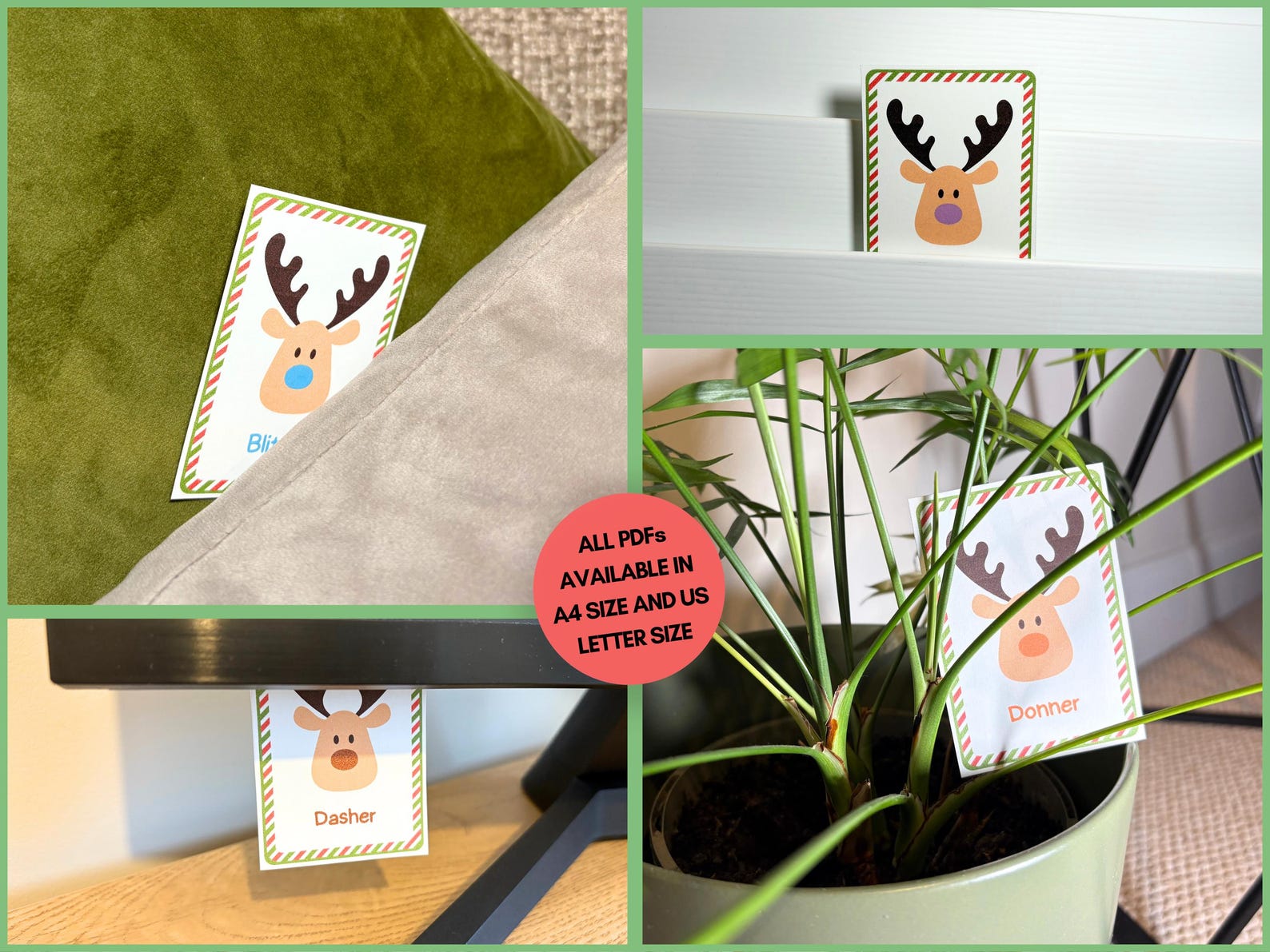 Printable Find the Reindeer Christmas Scavenger Hunt for Kids: A4 Size ...