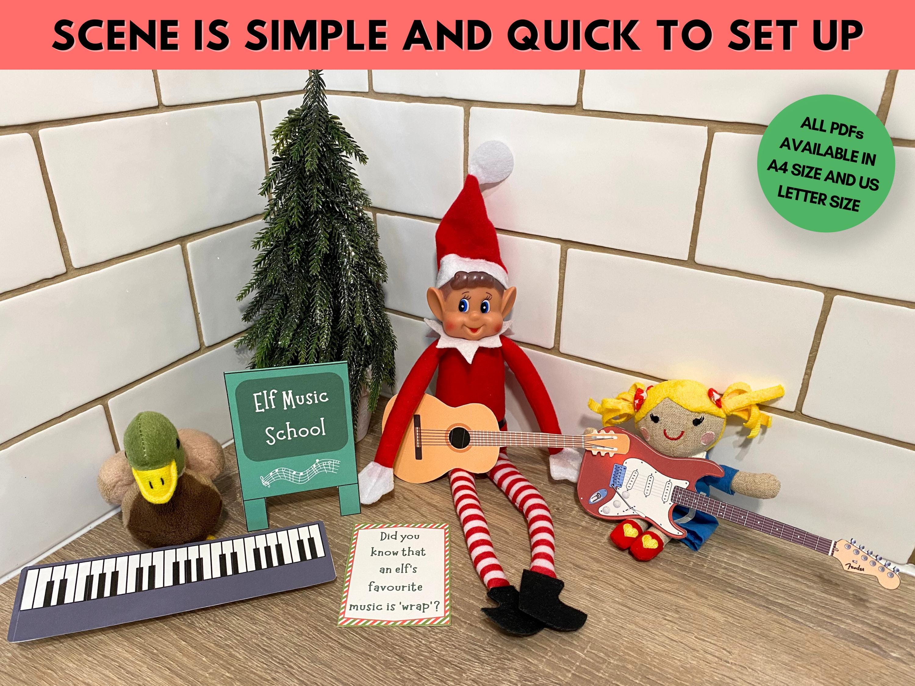 Printable Elf Music School Props, Elf Guitar and Keyboard, Christmas ...