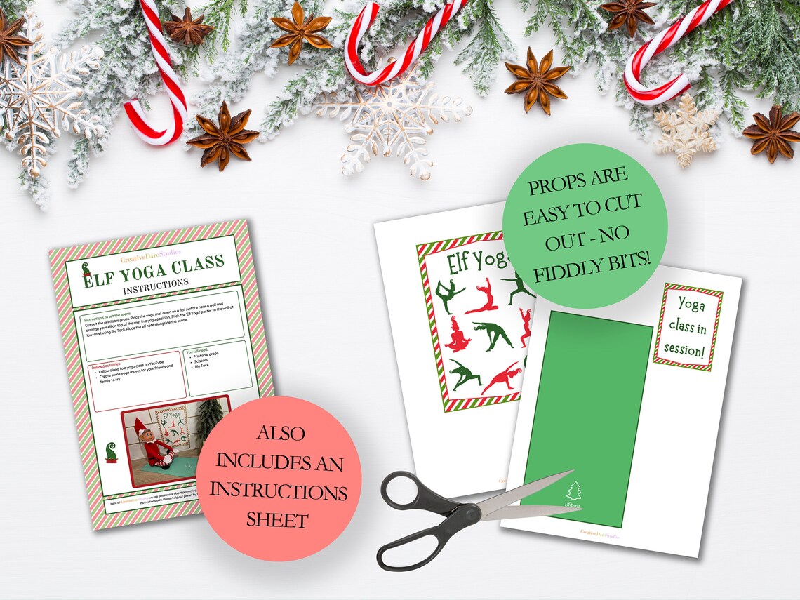 Printable Elf Yoga Class Props Funny Elf Ideas Easy Elf - Etsy