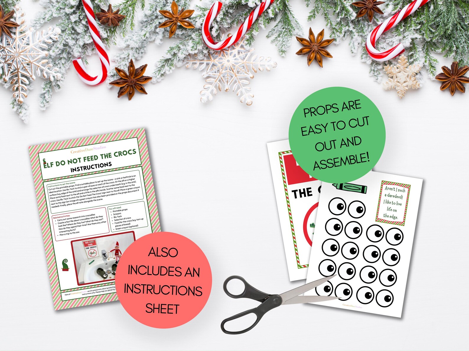 Printable Elf Do Not Feed the Crocs Props: A4 Size and US Letter Size ...