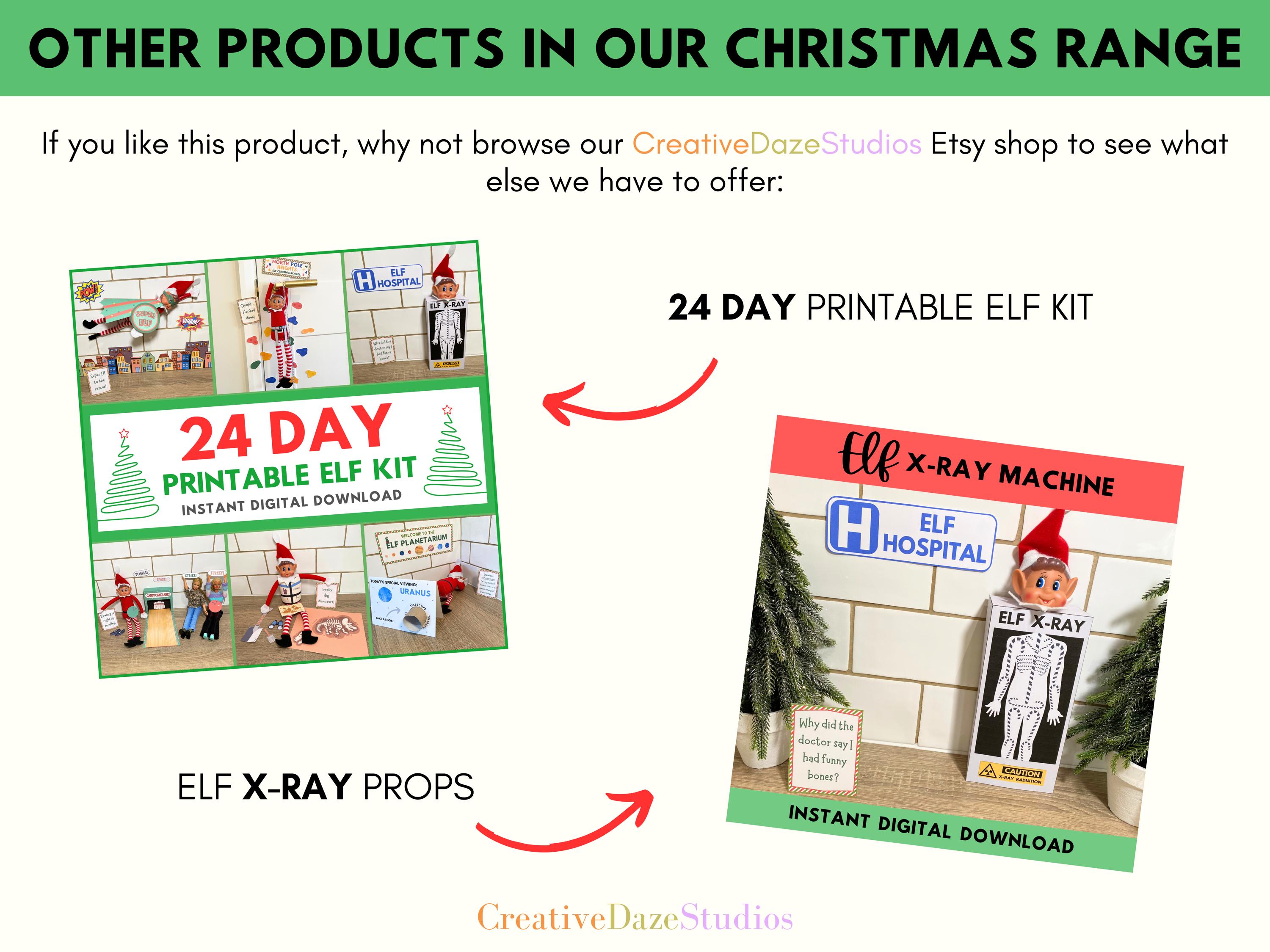 Printable Elf Decorates the Christmas Tree Props: A4 Size and US Letter ...