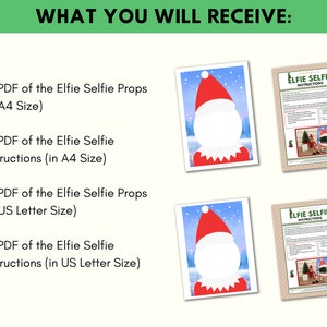 Printable Elf Let's Take an Elfie Props, Christmas Elf Selfie Scene ...