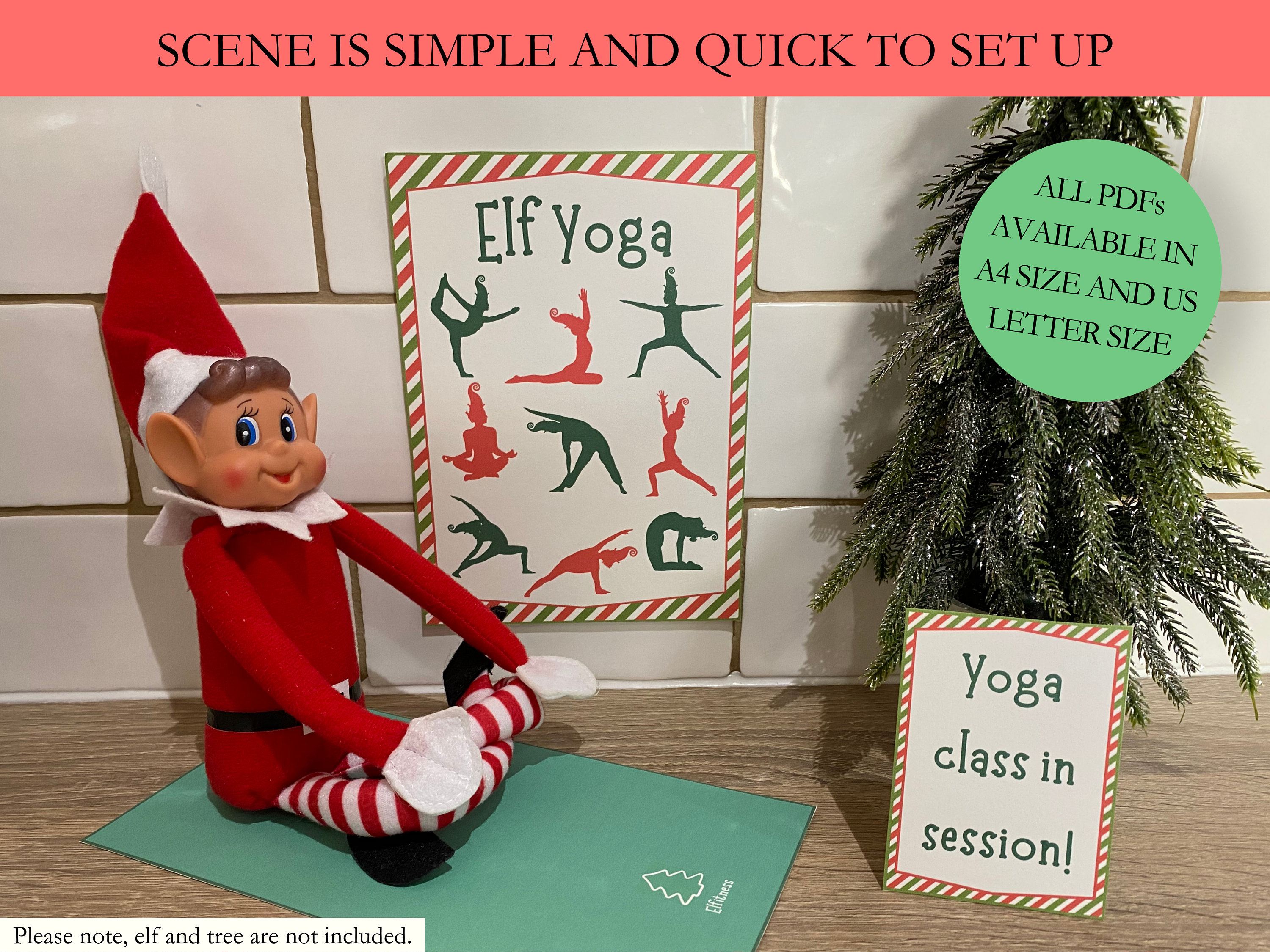 Printable Elf Yoga Class Props Funny Elf Ideas Easy Elf - Etsy
