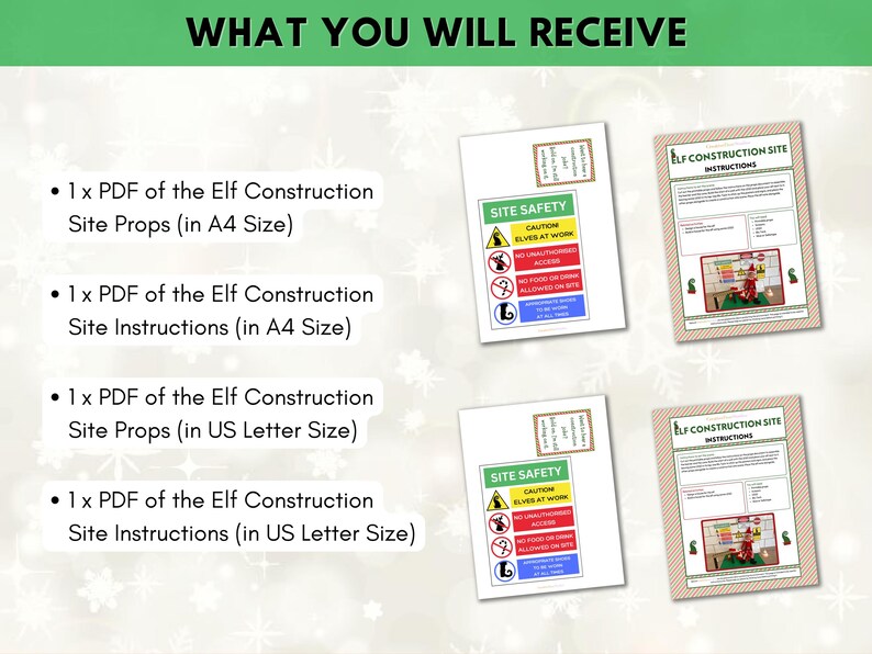 Printable Elf Construction Site Props, Christmas Elf Builder Props ...