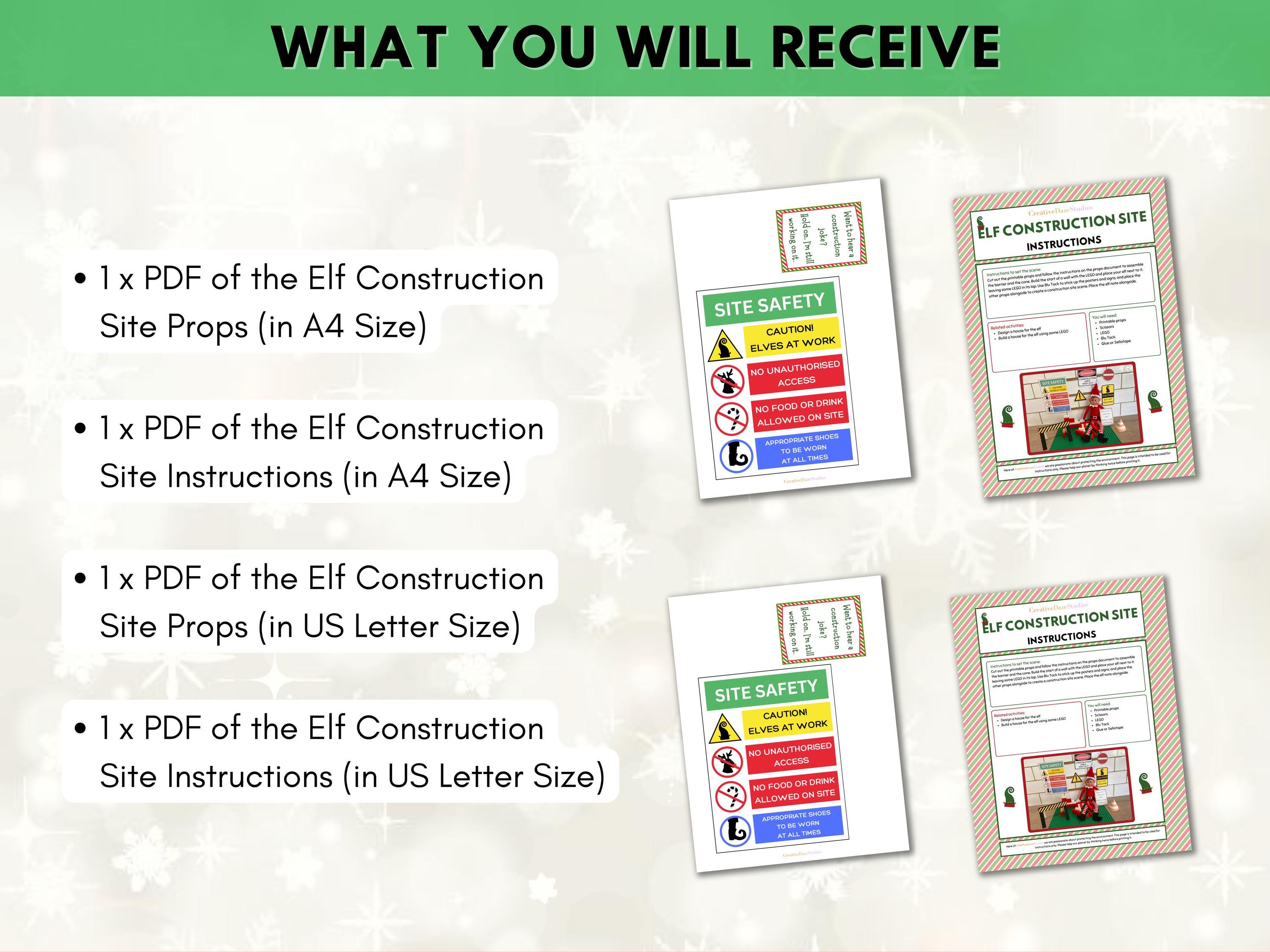 Printable Elf Construction Site Props, Christmas Elf Builder Props ...
