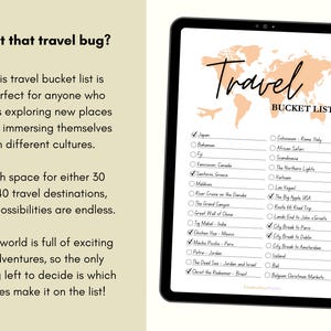 Travel Bucket List Printable PDF, Instant Digital Download, Travel ...