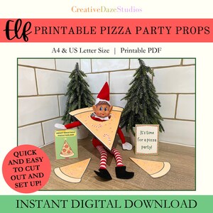 Printable Elf Pizza Party Props, Elf Pizza Night Scene, Christmas Elf ...