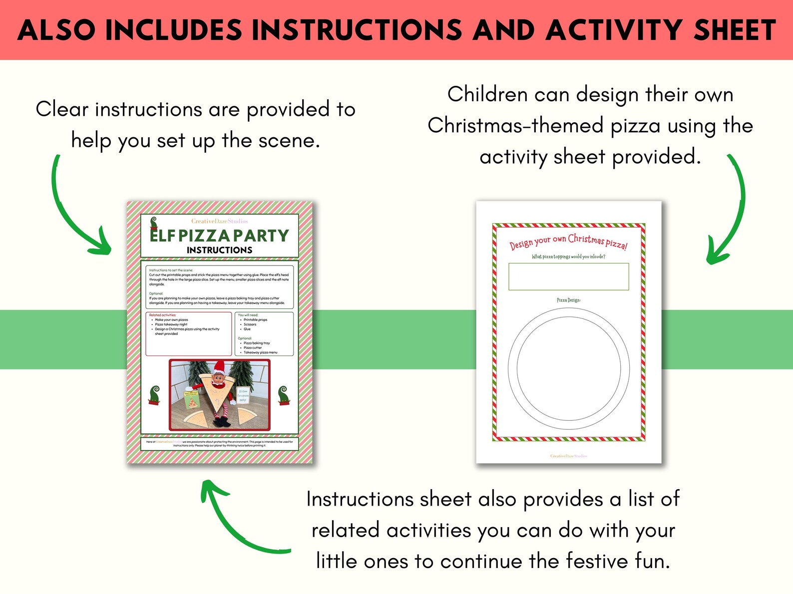 Printable Elf Pizza Party Props, Elf Pizza Night Scene, Christmas Elf ...