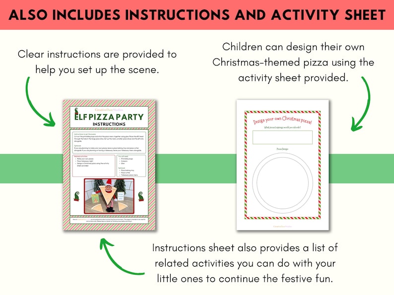 Printable Elf Pizza Party Props, Elf Pizza Night Scene, Christmas Elf ...