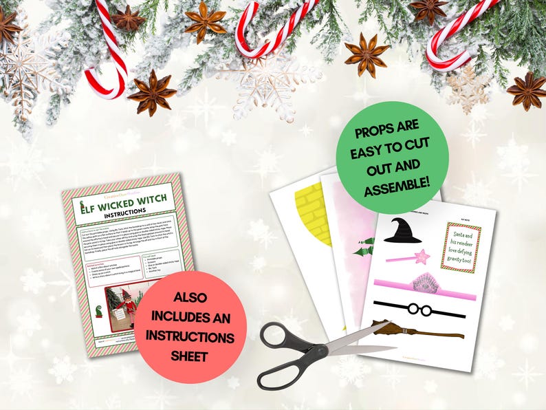 Wicked Witch Elf Props Printable, Elf Wicked and Popular Witches Scene ...