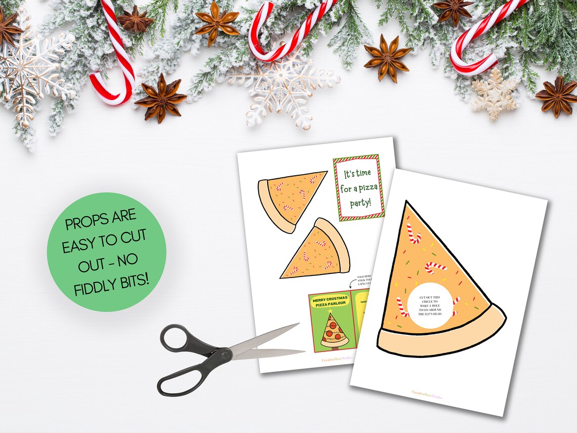 Printable Elf Pizza Party Props, Elf Pizza Night Scene, Christmas Elf ...