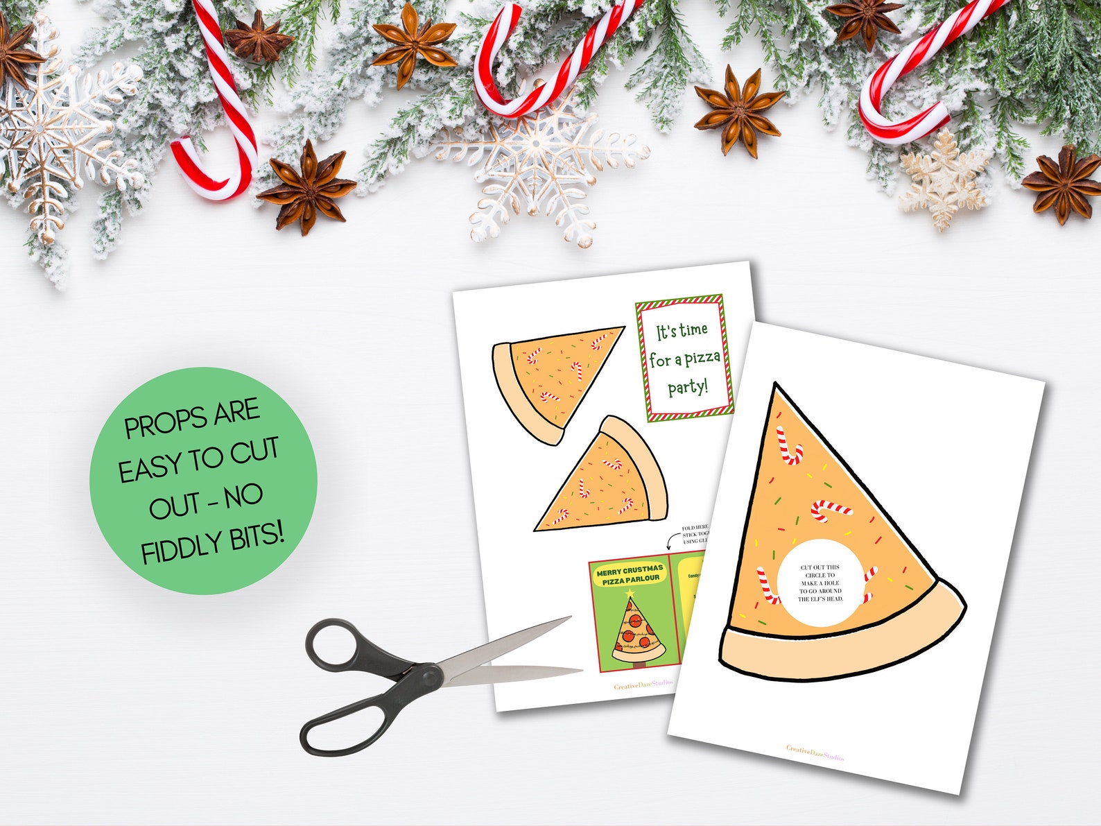 Printable Elf Pizza Party Props, Elf Pizza Night Scene, Christmas Elf ...