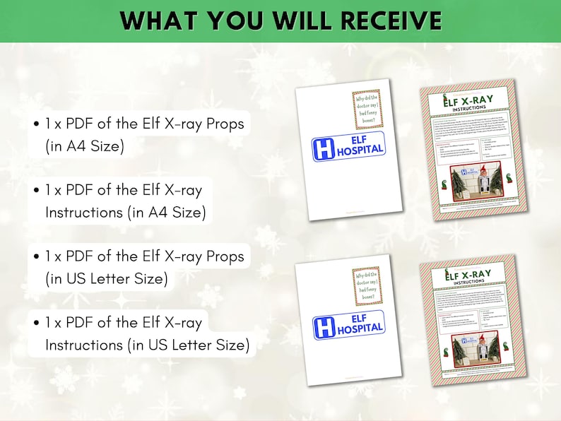 Printable Elf X-ray Props, Christmas Elf Doctor Scene, Xmas Elf ...
