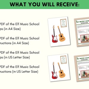 Printable Elf Music School Props, Elf Guitar and Keyboard, Christmas ...