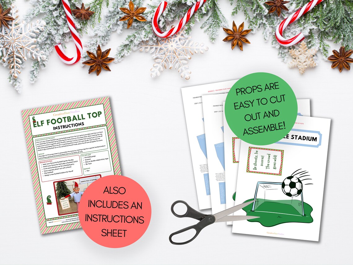 Printable Elf Light Blue Football Top Props, Christmas Elf Soccer Top ...