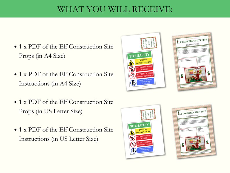 Printable Elf Construction Site Props, Christmas Elf Builder Props ...