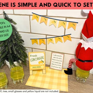 Printable Elf Lemonade Stand Props, Elf Lemonade Stall Props, Funny Elf ...