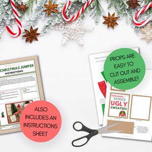 Printable Elf Christmas Jumper Props, Printable Elf Funny Xmas Jumper ...