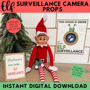 Printable Elf Surveillance Cam Set, Christmas Elf Cam PDF, This House ...