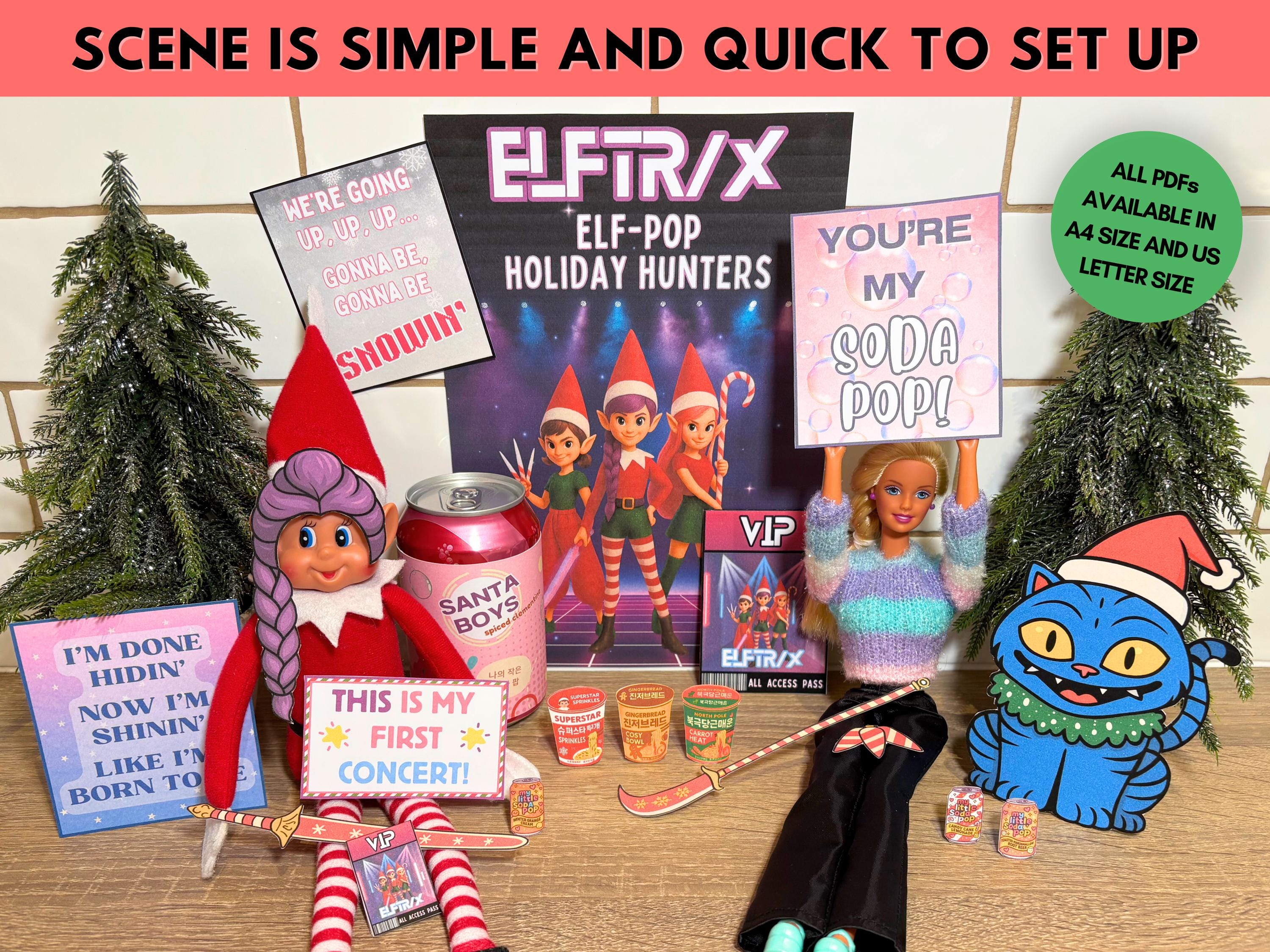 Buy Kpop Elf Props Printable Kit, Elf-pop Holiday Hunters Elf Scene, K ...