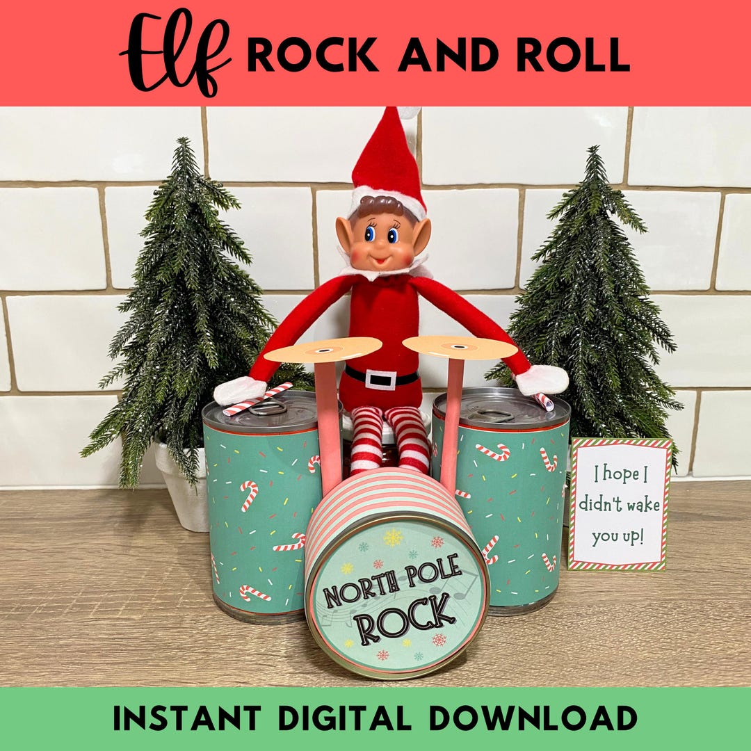 Printable Elf Rock and Roll Props, Christmas Elf Rockstar Scene, Elf ...