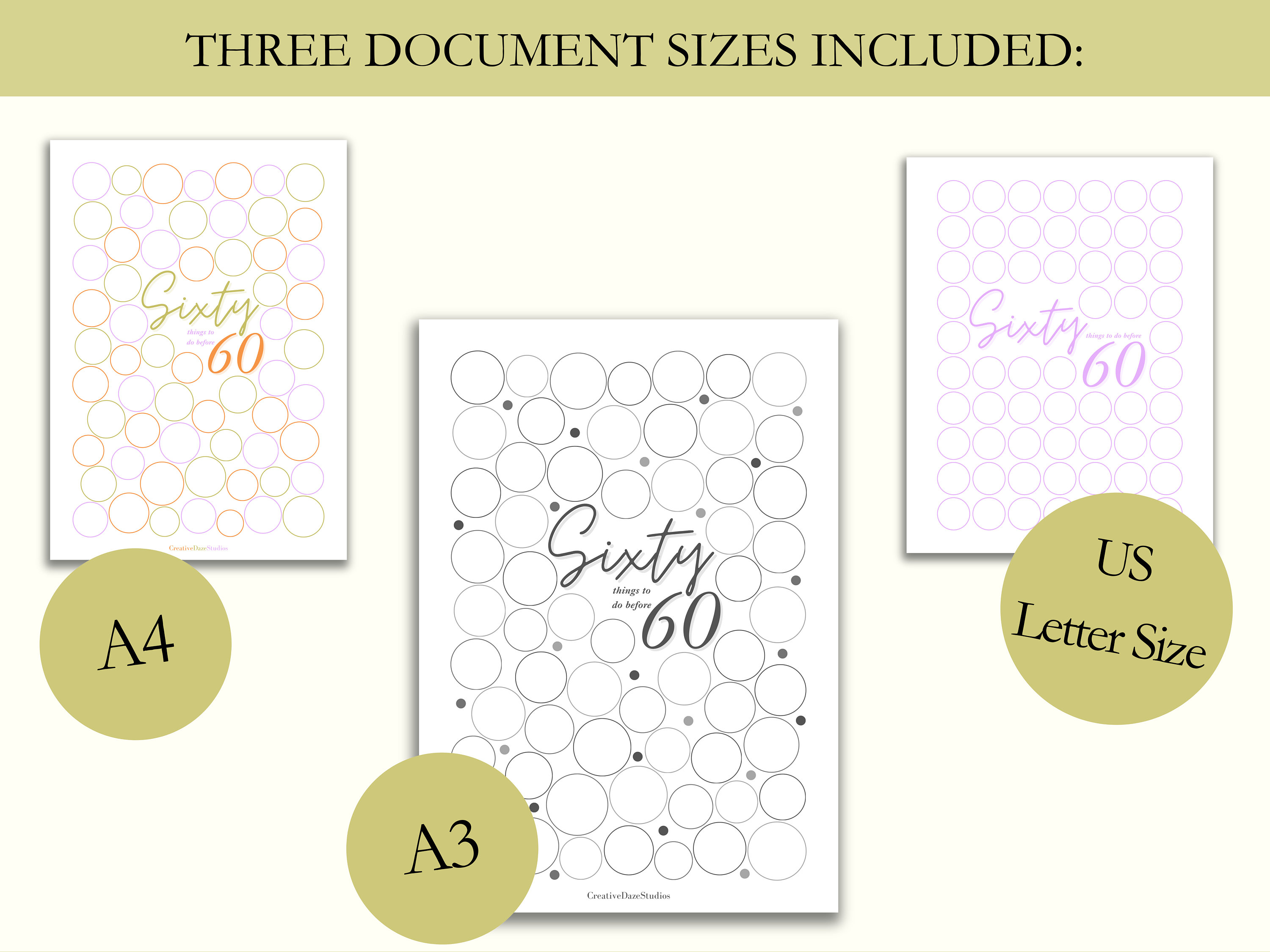 Sixty Before 60 Bucket List, Printable PDF, 60 Before 60 List, 50s ...