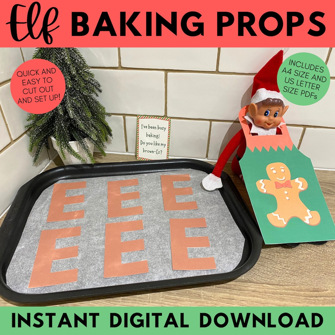 Printable Elf Baking Props, Elf Brown-es Scene, Christmas Elf Baker ...