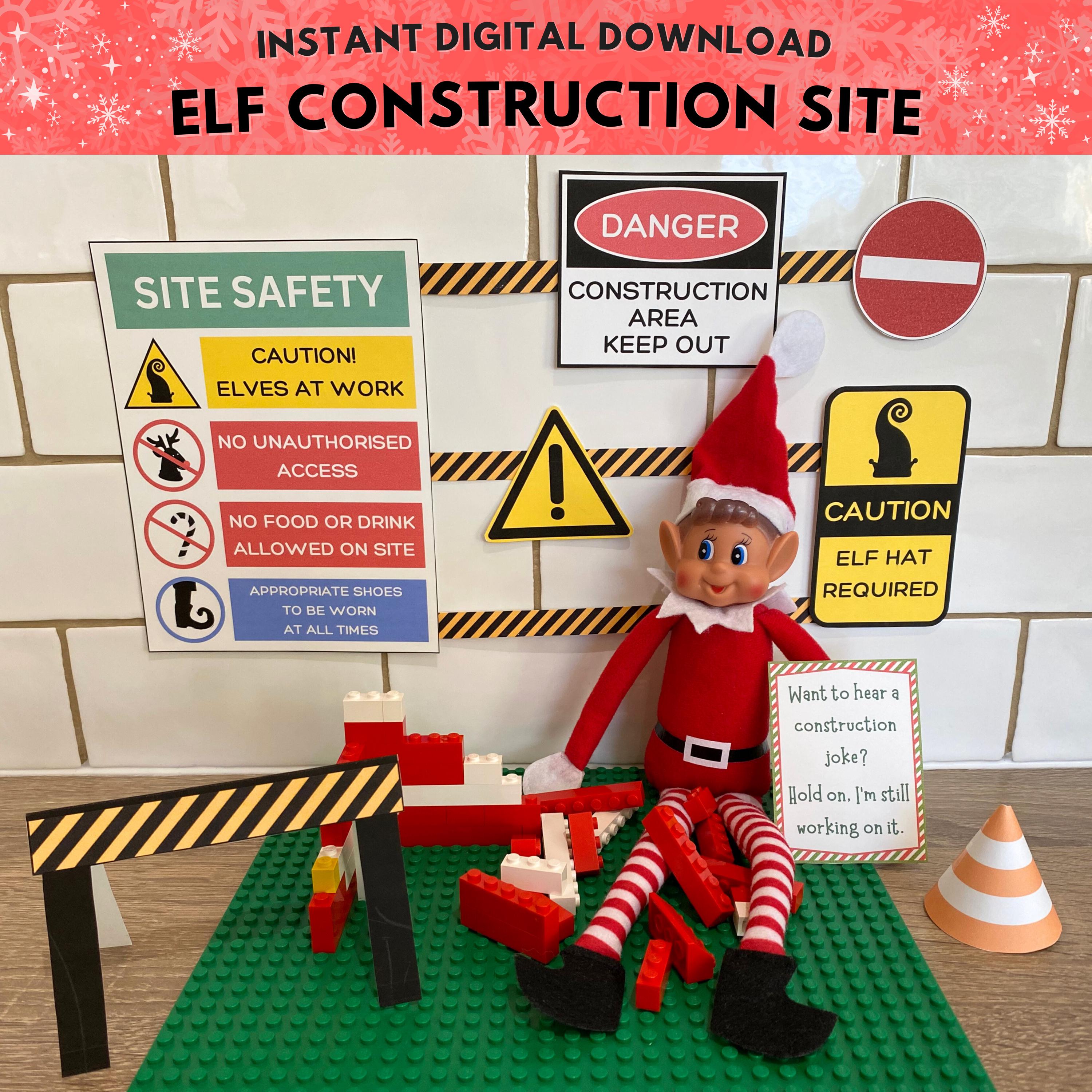 Printable Elf Construction Site Props, Christmas Elf Builder Props ...