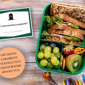 40 Halloween Joke Cards Printable Funny Halloween Lunch Box - Etsy