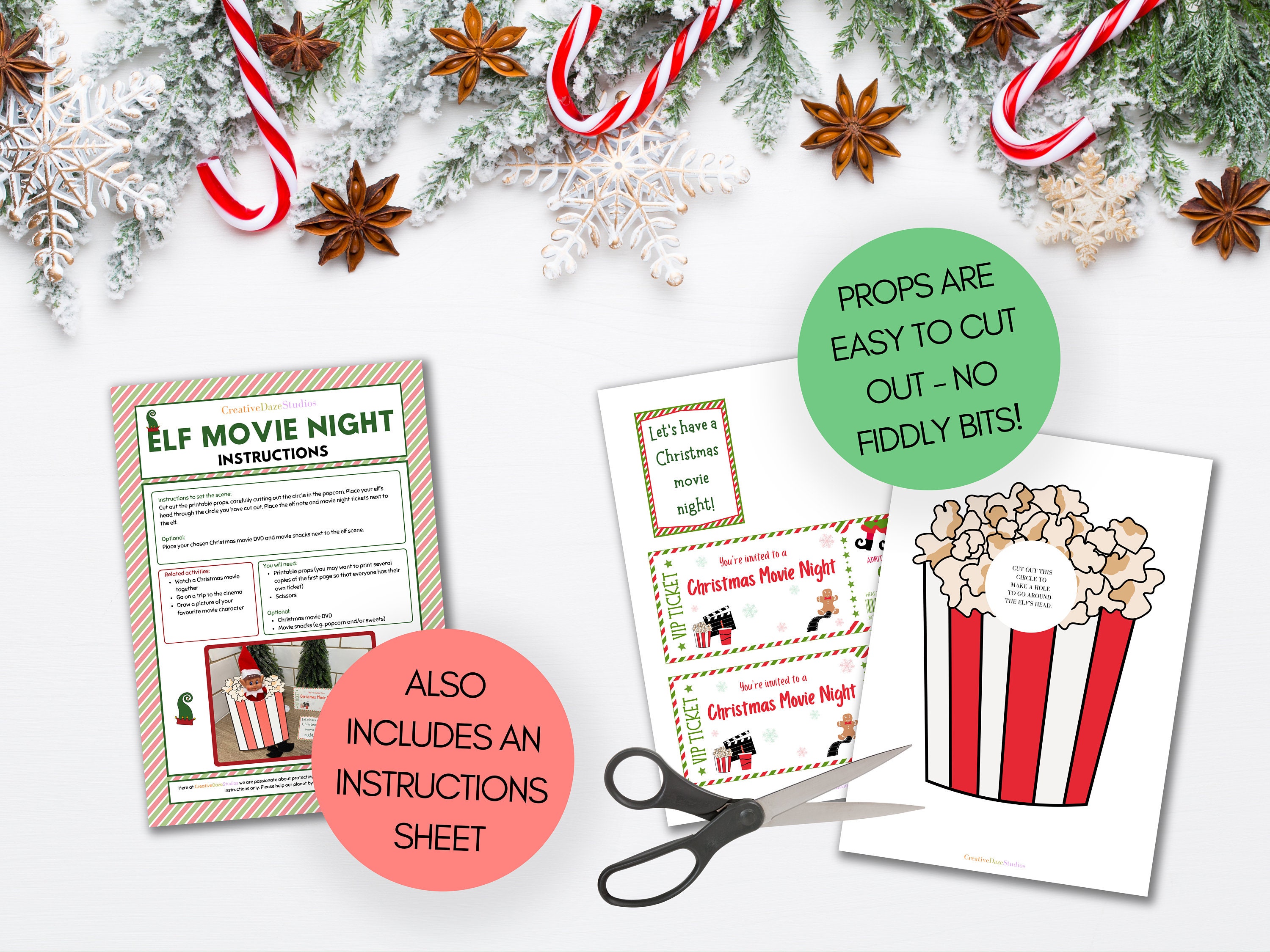 Printable Elf Movie Night Props, Elf Film Night Scene, Christmas Elf ...