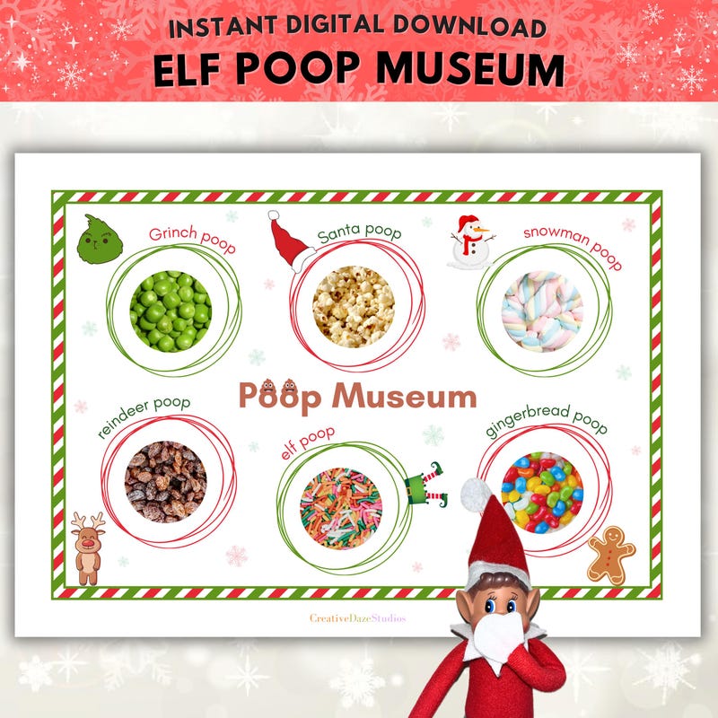 Reindeer Poop Label - Etsy