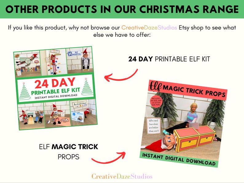 Printable Elf Shark Attack Props, Christmas Elf Foldable Shark Scene ...