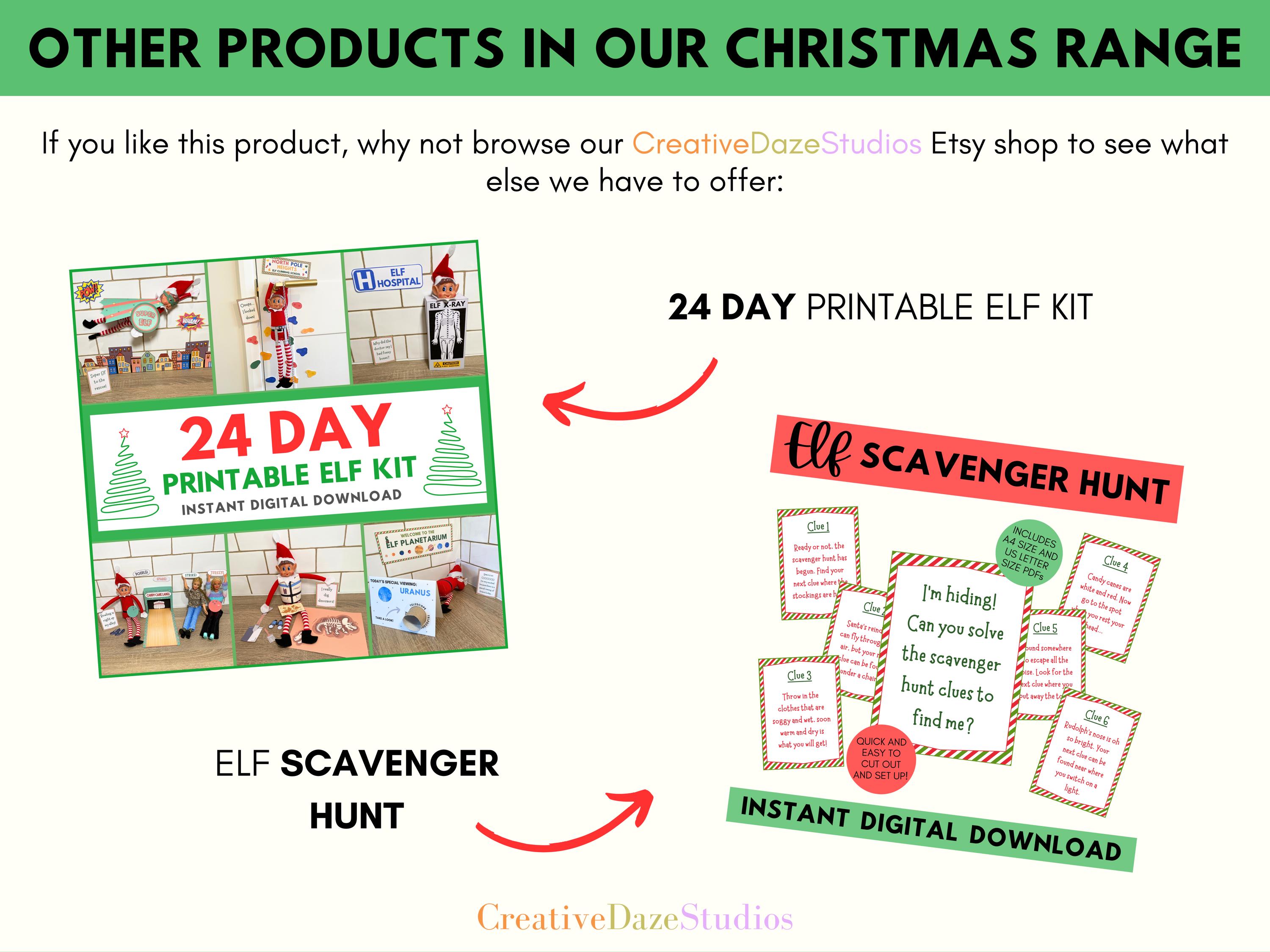 Printable Elf Rock and Roll Props, Christmas Elf Rockstar Scene, Elf ...