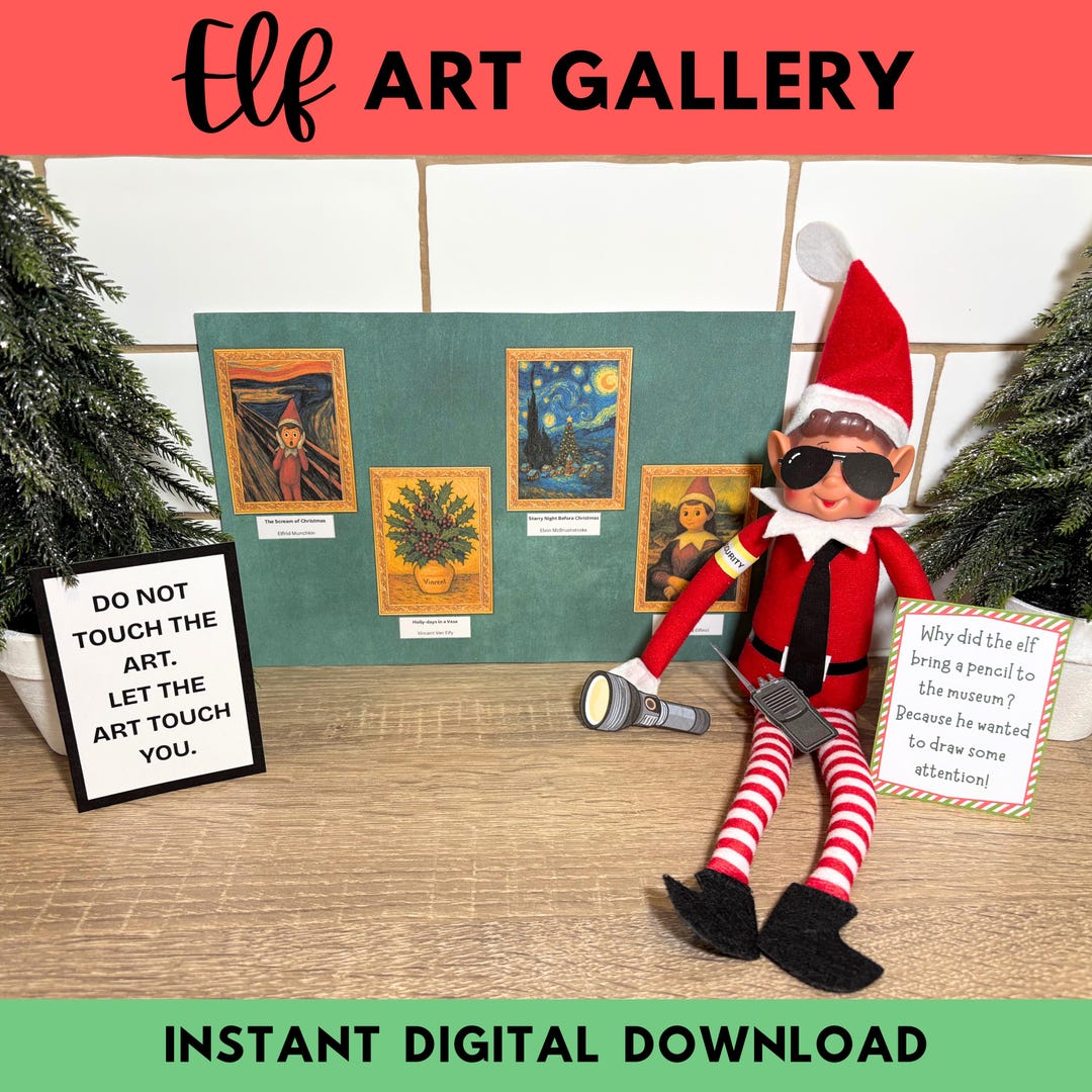 Printable Elf Art Gallery Security Props: A4 Size and US Letter Size ...