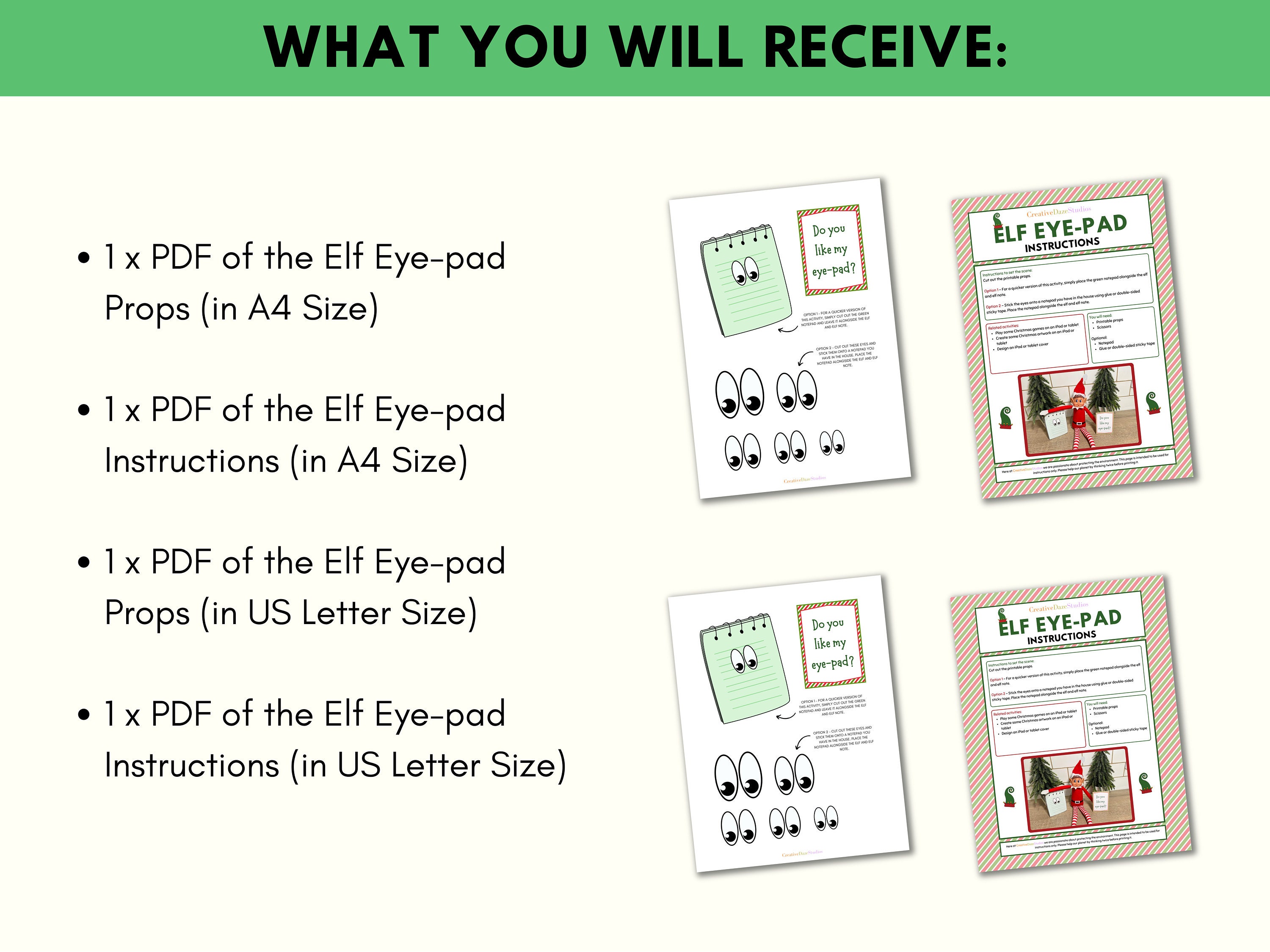 Printable Elf Eye-pad Props, Christmas Elf iPad Scene, Funny Elf Ideas ...