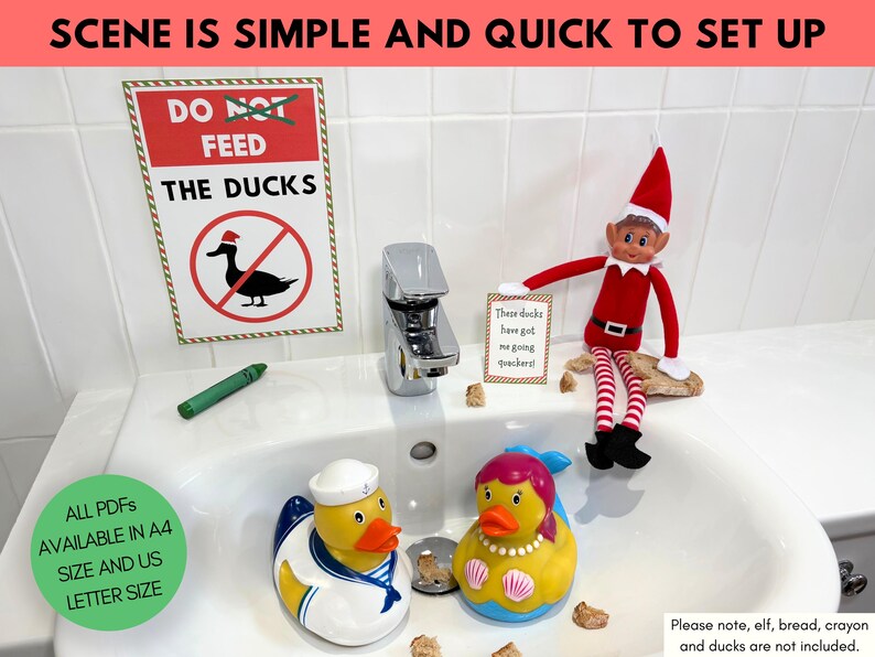 Printable Elf Do Not Feed the Ducks Props: A4 Size and US Letter Size ...