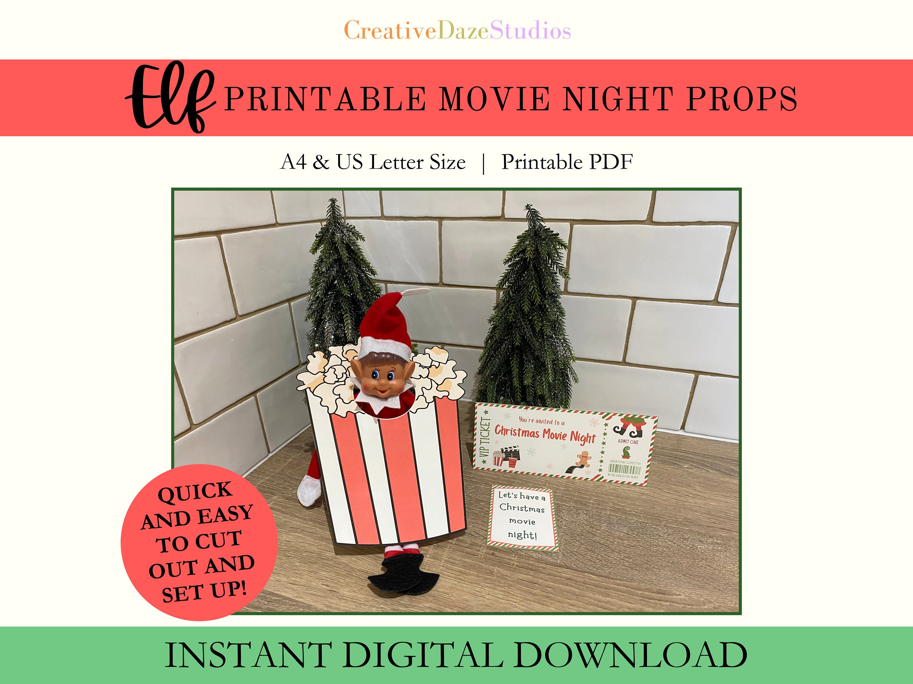 Printable Elf Movie Night Props Elf Film Night Scene - Etsy