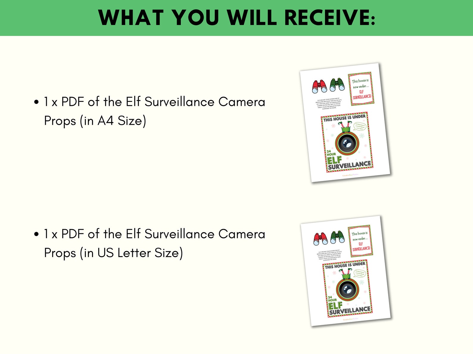 Printable Elf Surveillance Cam Set, Christmas Elf Cam PDF, This House ...