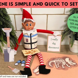 Printable Elf Archaeologist Props, Elf Dinosaur Excavation Props, Elf ...