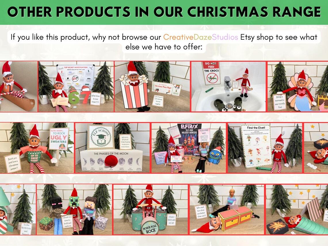 Printable Elf Construction Site Props, Christmas Elf Builder Props ...