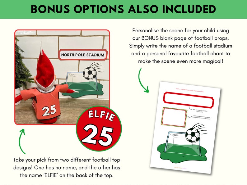 Printable Elf Red With Black Trim Football Top Prop, Christmas Elf ...