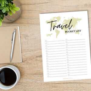 Travel Bucket List Printable PDF, Instant Digital Download, Travel ...