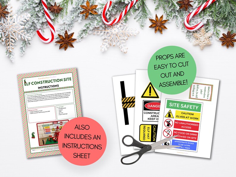 Printable Elf Construction Site Props, Christmas Elf Builder Props ...