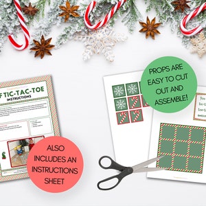 Printable Elf Tic-tac-toe Props, Christmas Elf Board Games Scene, Easy ...