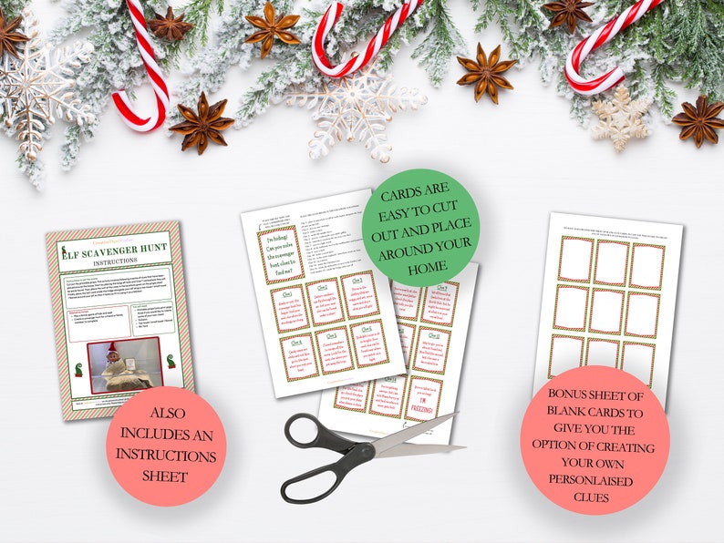 Printable Christmas Elf Scavenger Hunt for Kids, Elf Treasure Hunt ...
