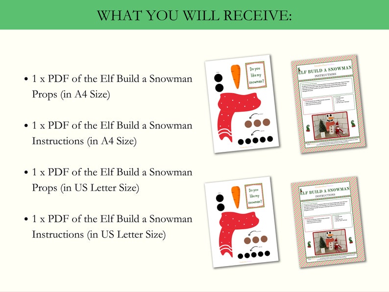 Printable Elf Snowman Props, Printable Christmas Toilet Roll Snowman ...