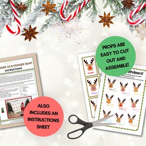 Printable Find the Reindeer Christmas Scavenger Hunt for Kids: A4 Size ...