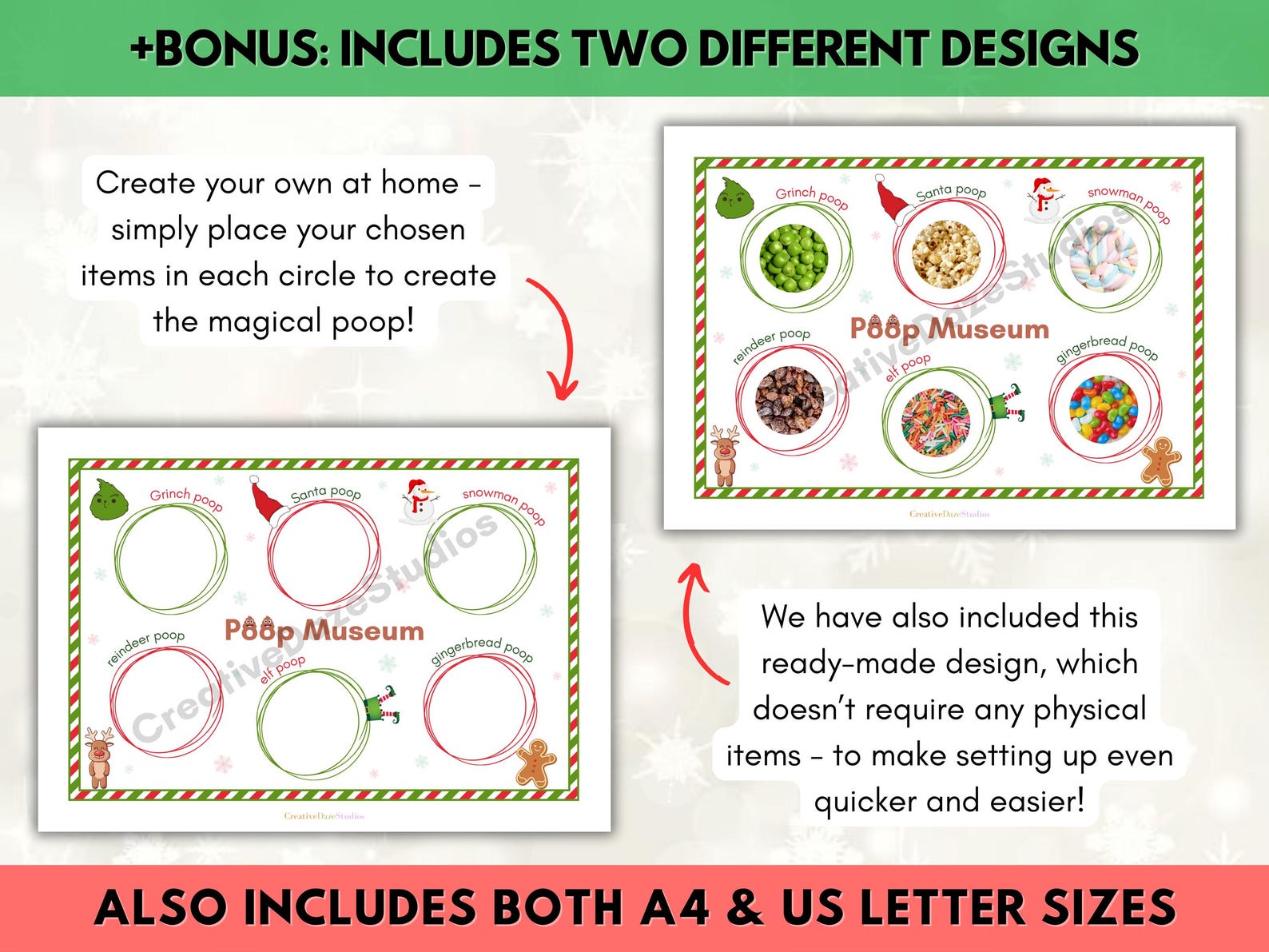 Printable Elf Poop Museum Props, Christmas Elf Museum of Poo Scene ...