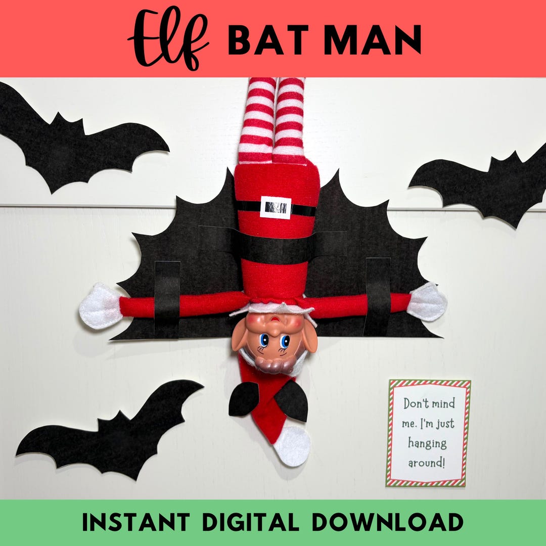 Printable Elf Bat Man Props: A4 Size and US Letter Size Instant Digital ...